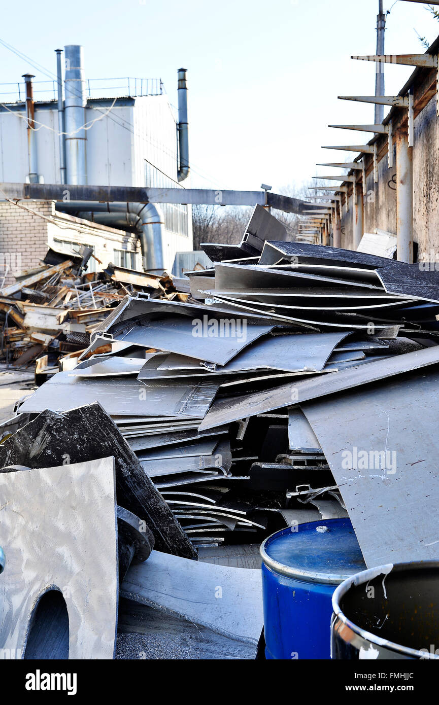 Storage of metal waste production Stock Photo - Alamy