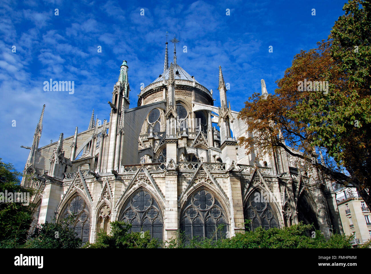 Rear of Nôtre Dame cathedral Stock Photo - Alamy
