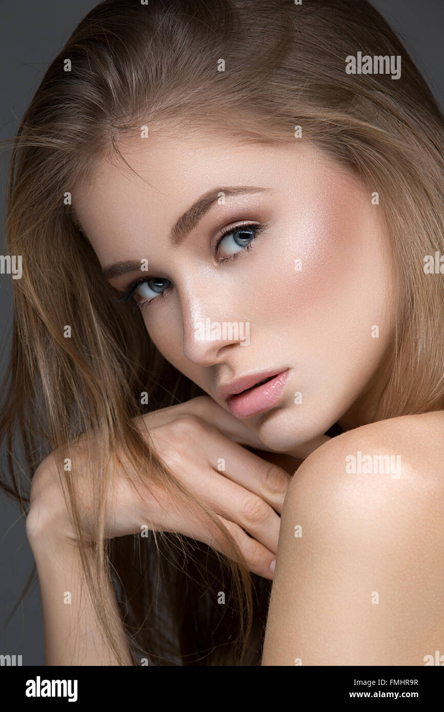 Beautiful girl with perfect skin Stock Photo - Alamy