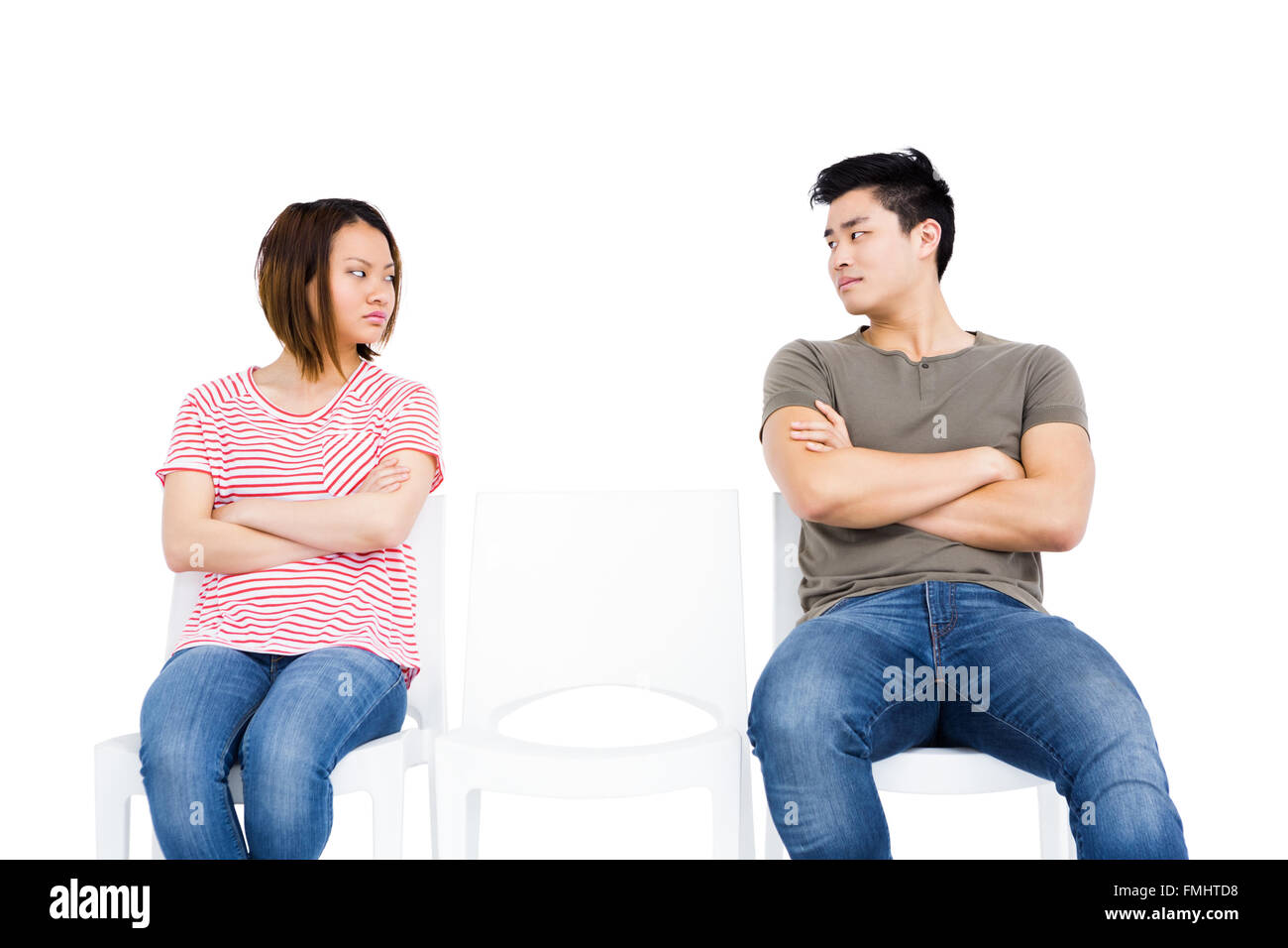 Young couple ignoring each other Stock Photo - Alamy