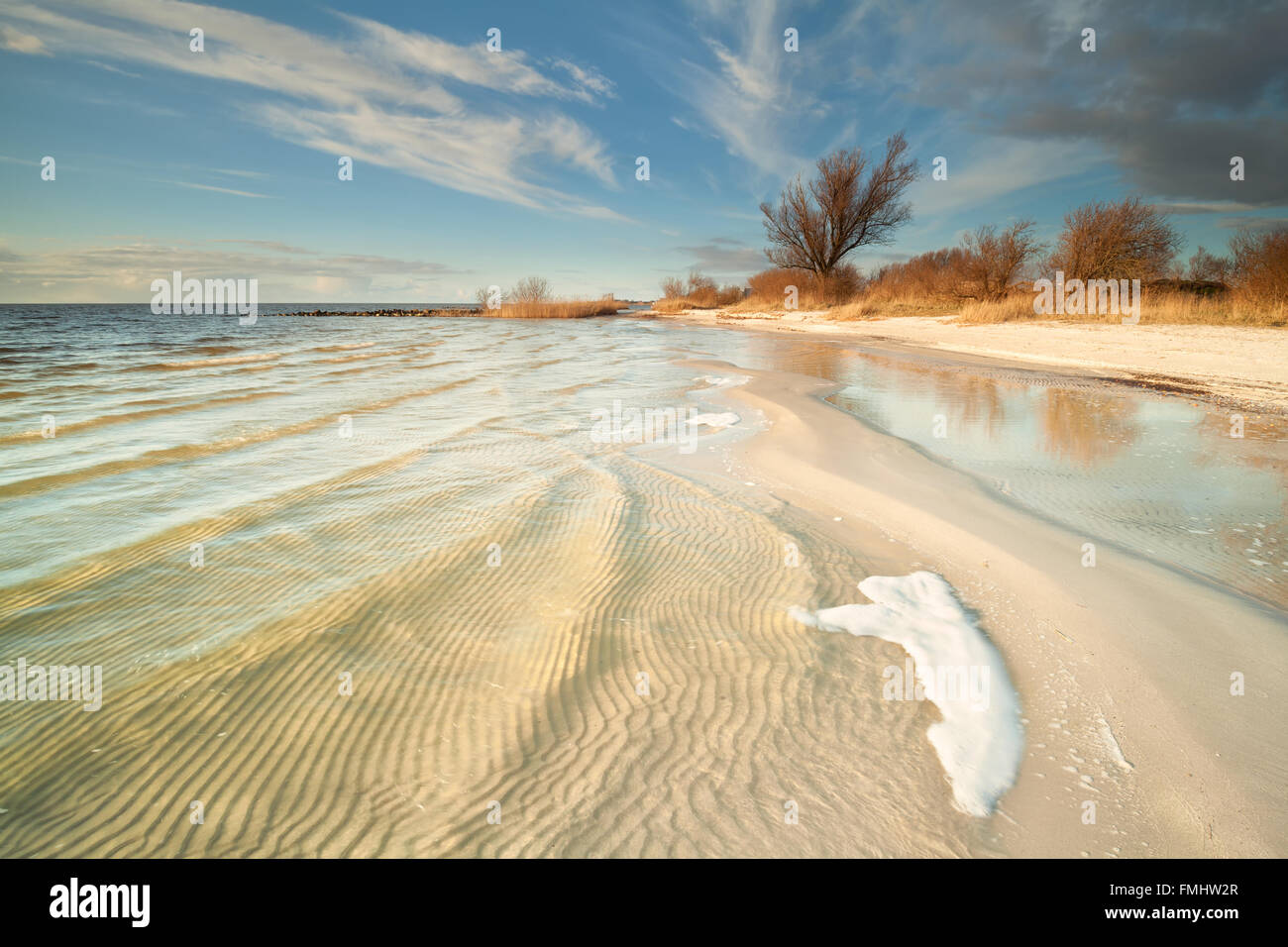 low tide in evening sunlight, Ijsselmeer, Netherlands Stock Photo - Alamy