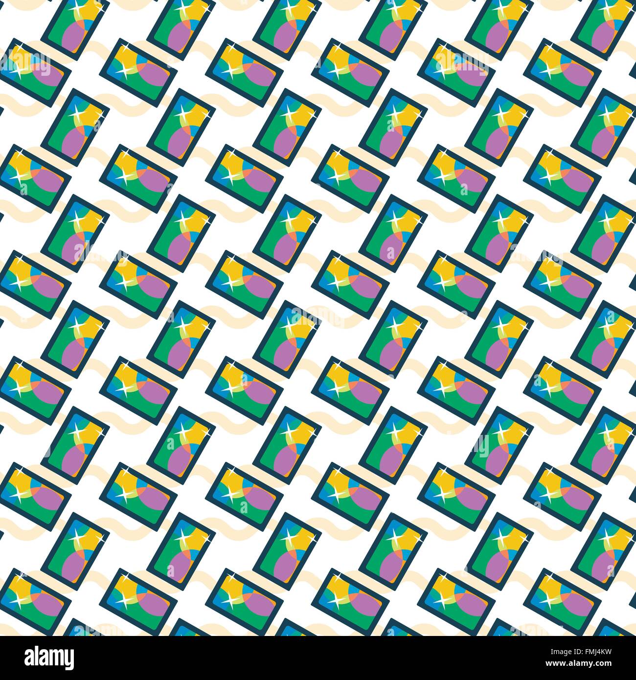 Vector Seamless Pattern with Repeating Smart Phones Stock Vector Image ...