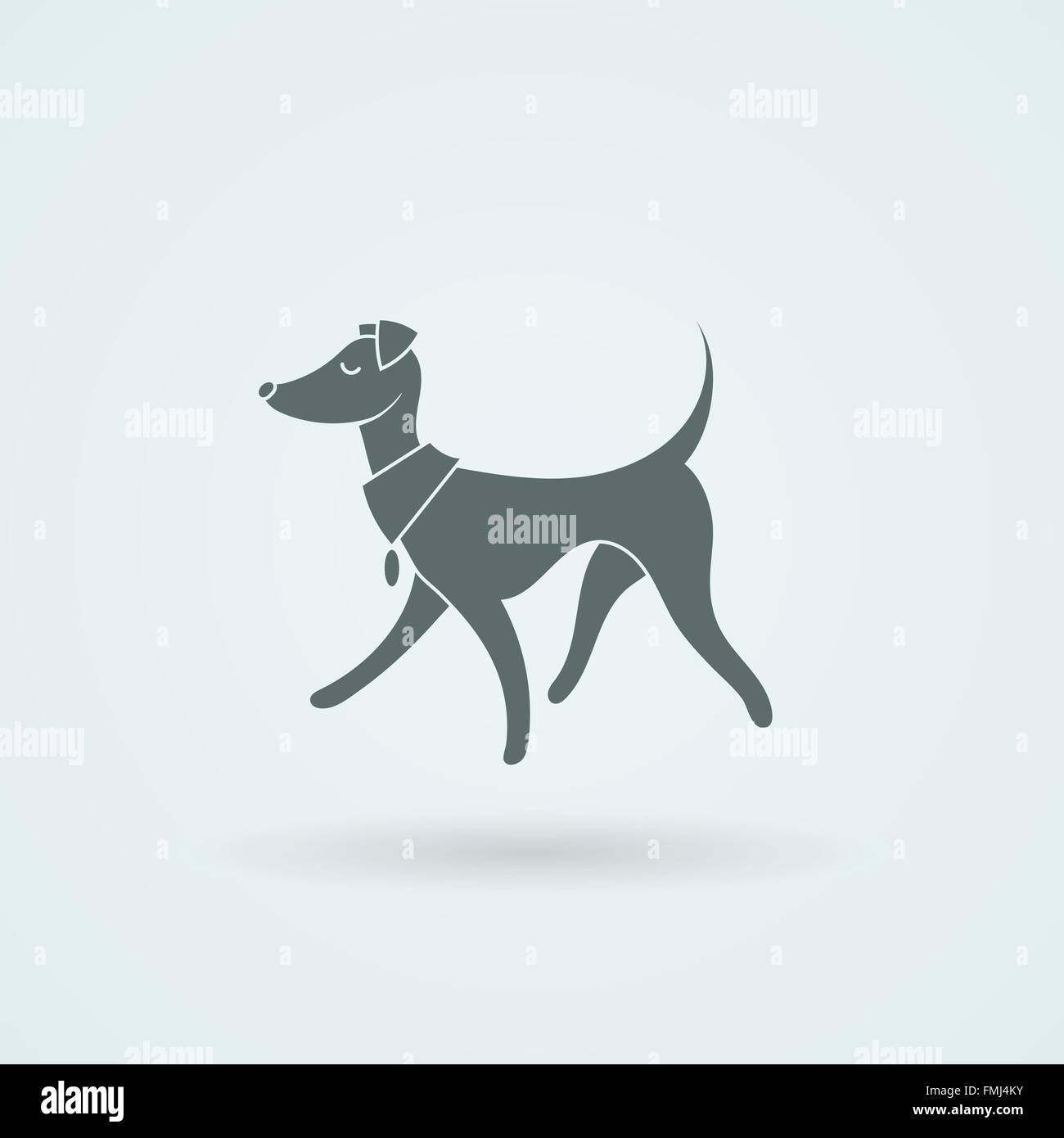 Vector Symbol of Pretty Walking Italian Greyhound Stock Vector Image ...