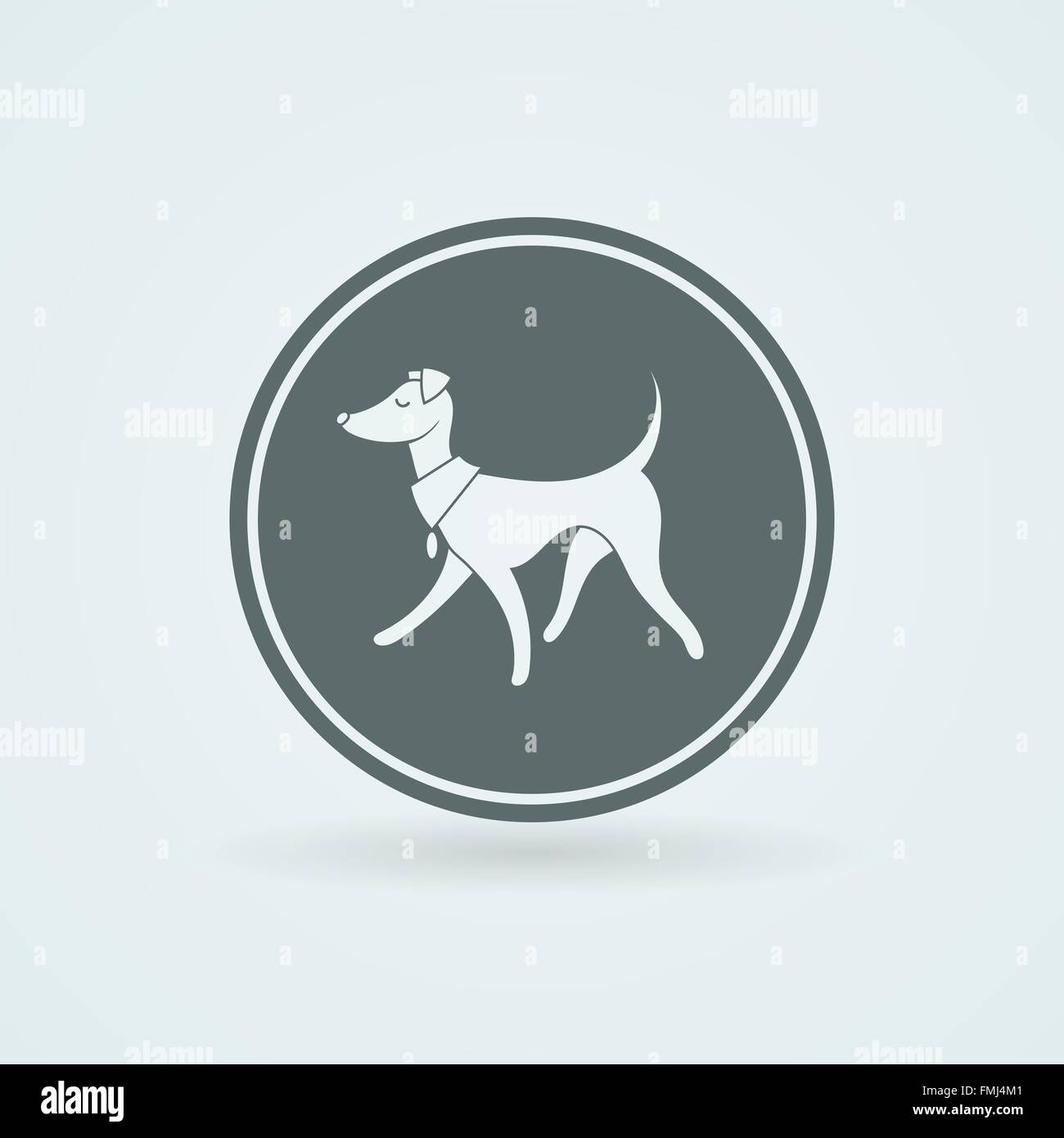 Vector Symbol of Pretty Walking Italian Greyhound Stock Vector Image ...