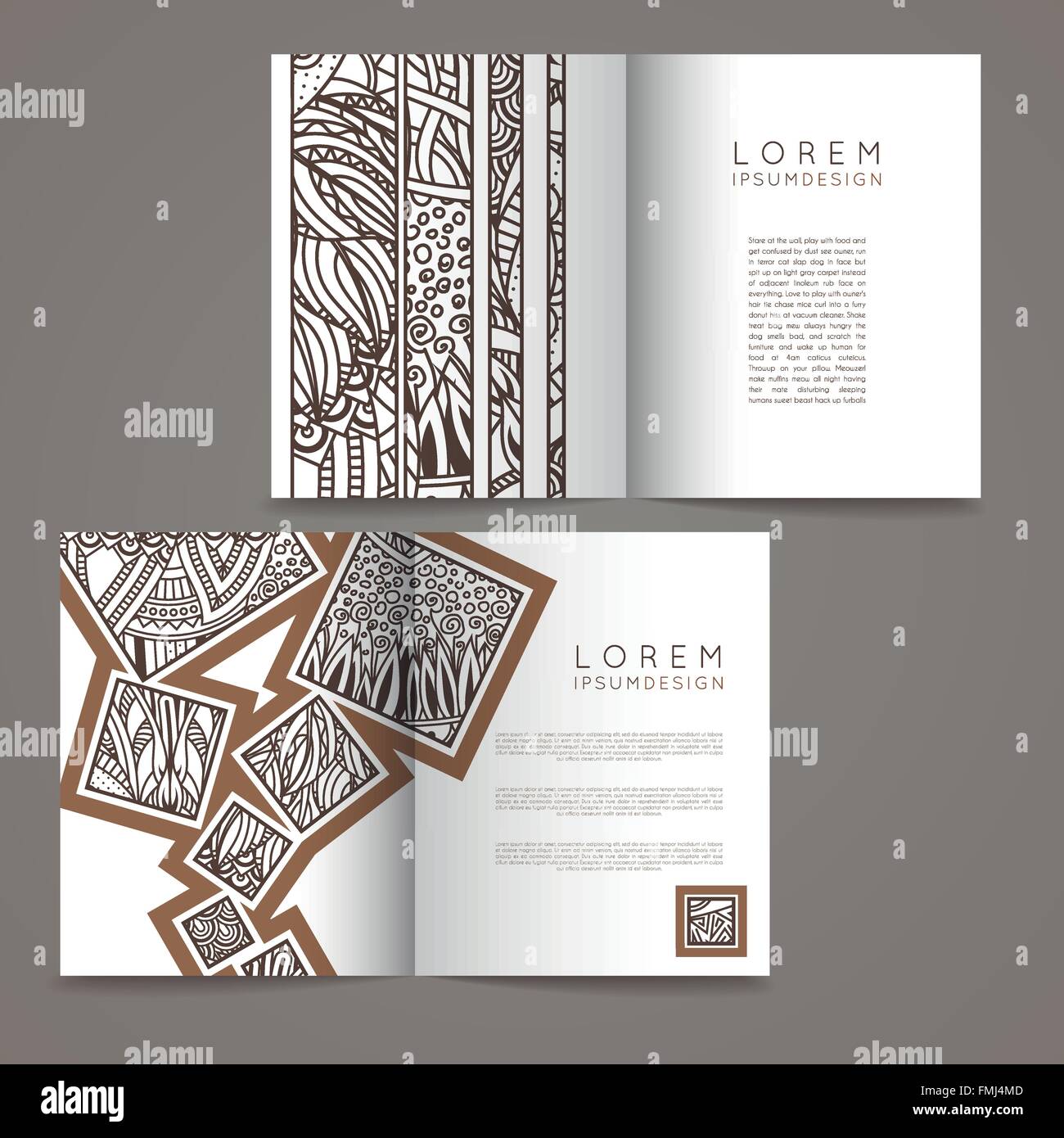 Set of vector design templates. Magazines in random colorful style ...