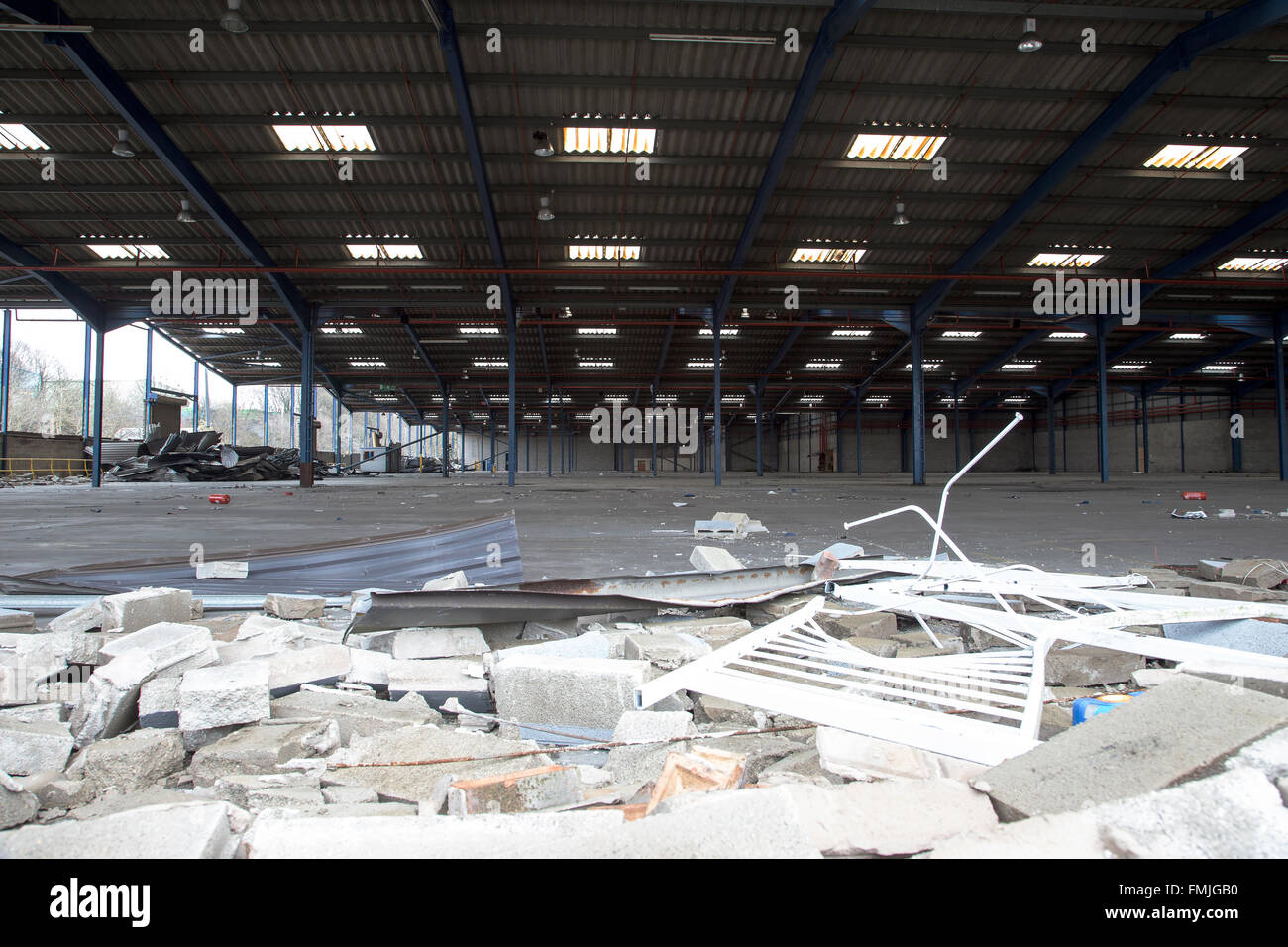 Abandoned factory building in the process of demolition Stock Photo - Alamy