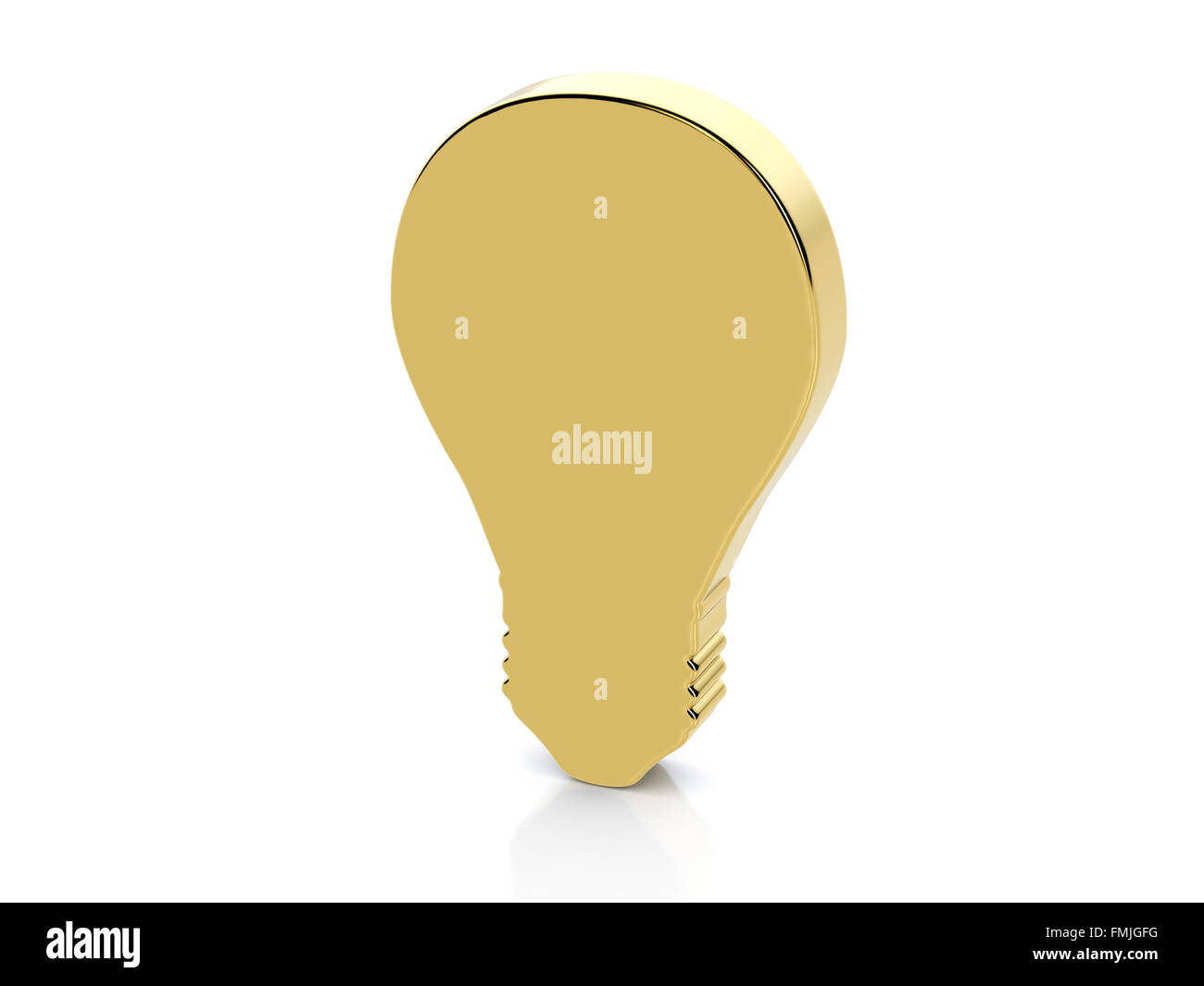 Golden bulb symbol on a white background Stock Photo - Alamy