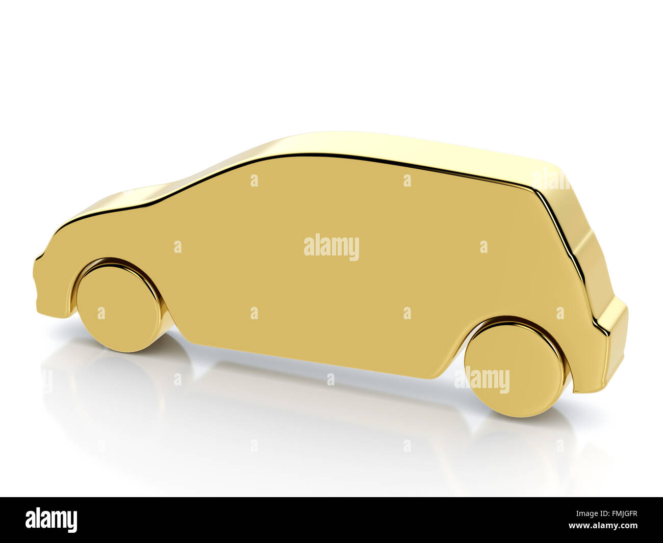 Golden car symbol on a white background Stock Photo - Alamy