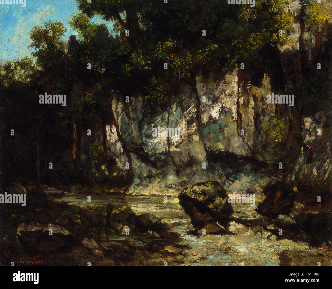 Gustave Courbet - Landscape with stag Stock Photo - Alamy