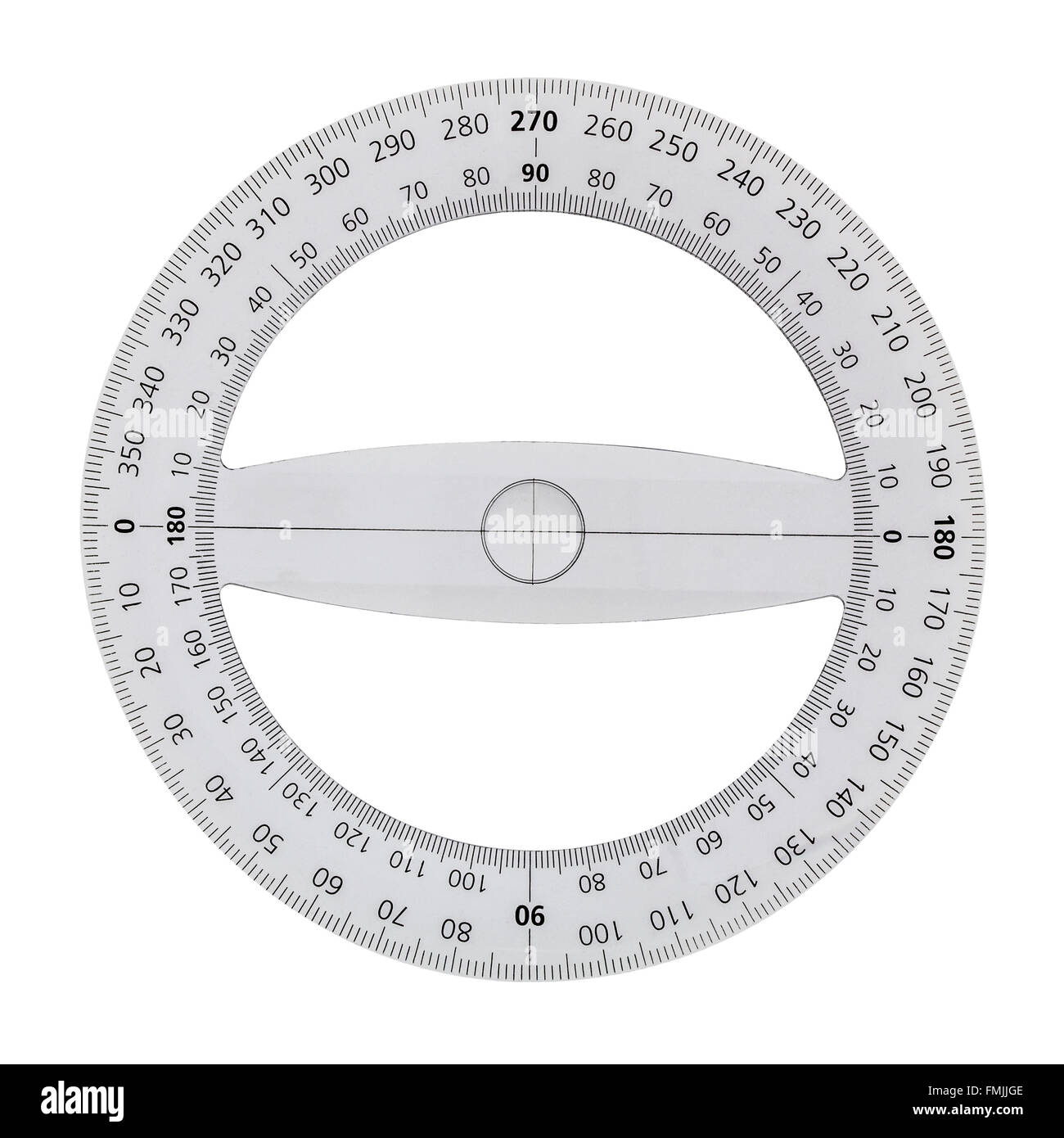 White transparent protractor, isolated on white background Stock Photo ...