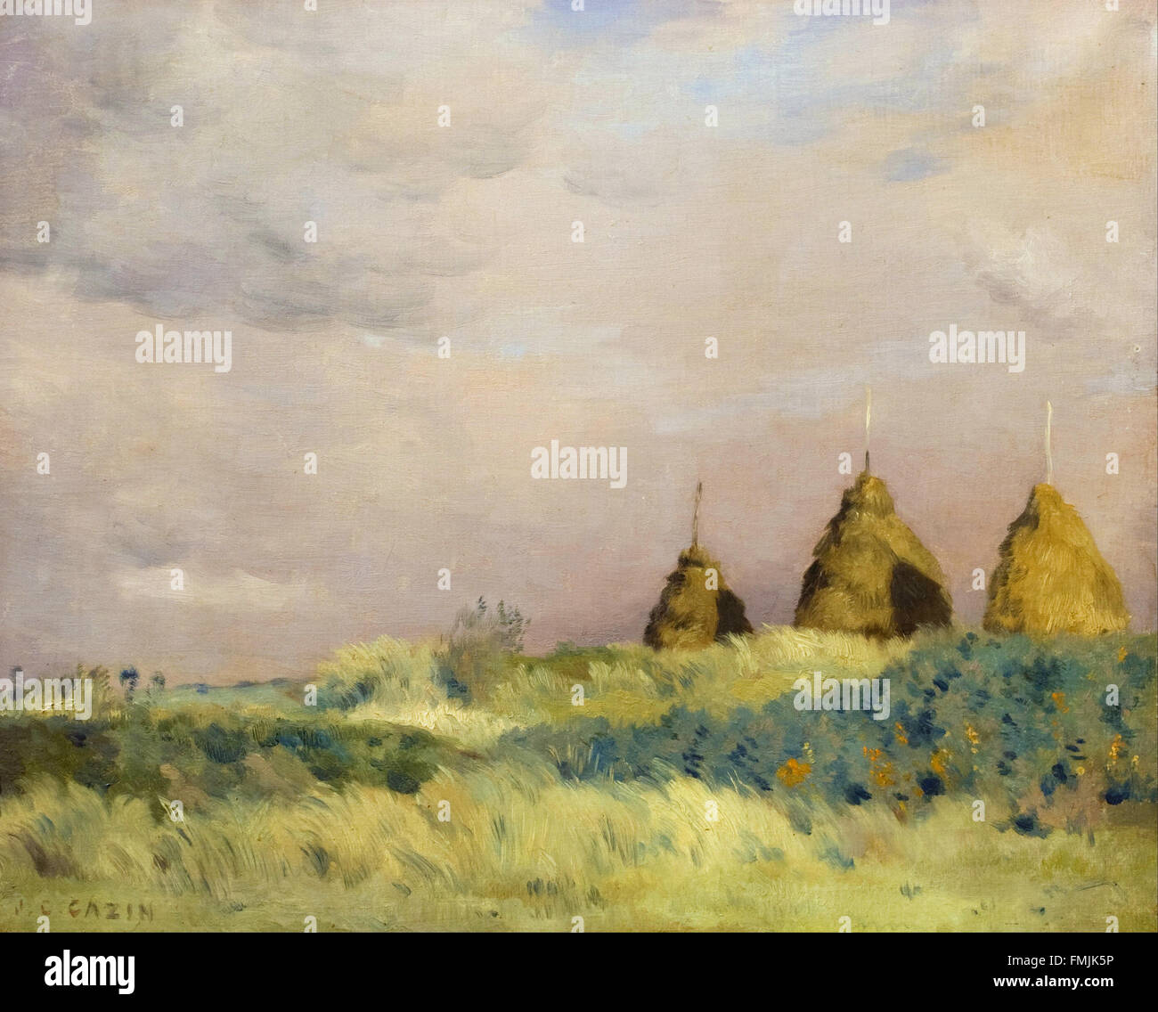 Jean Cazin - The three stacks Stock Photo - Alamy
