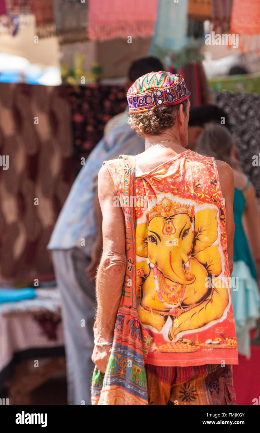 Ganesh,Ganesha Elephant god wearing tourist at Anjuna,Market,Beach ...