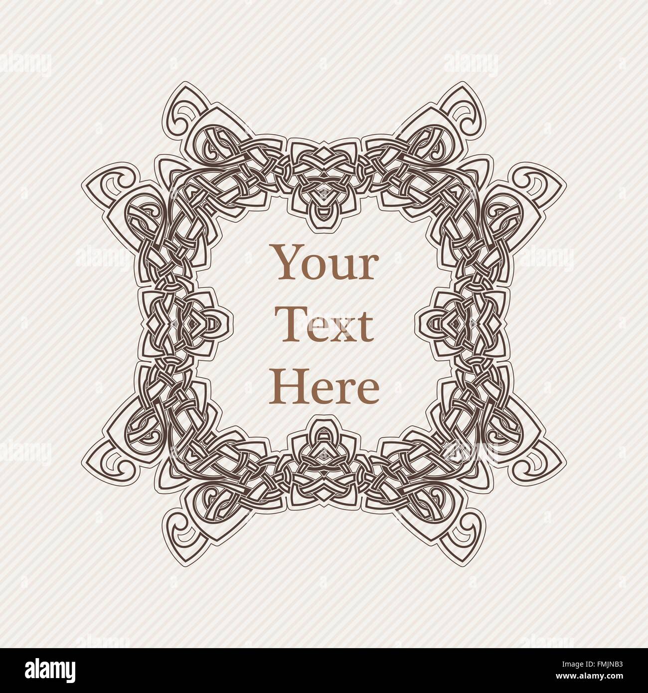 Vector ornate border. Gothic lace tattoo. Celtic weave with sharp ...