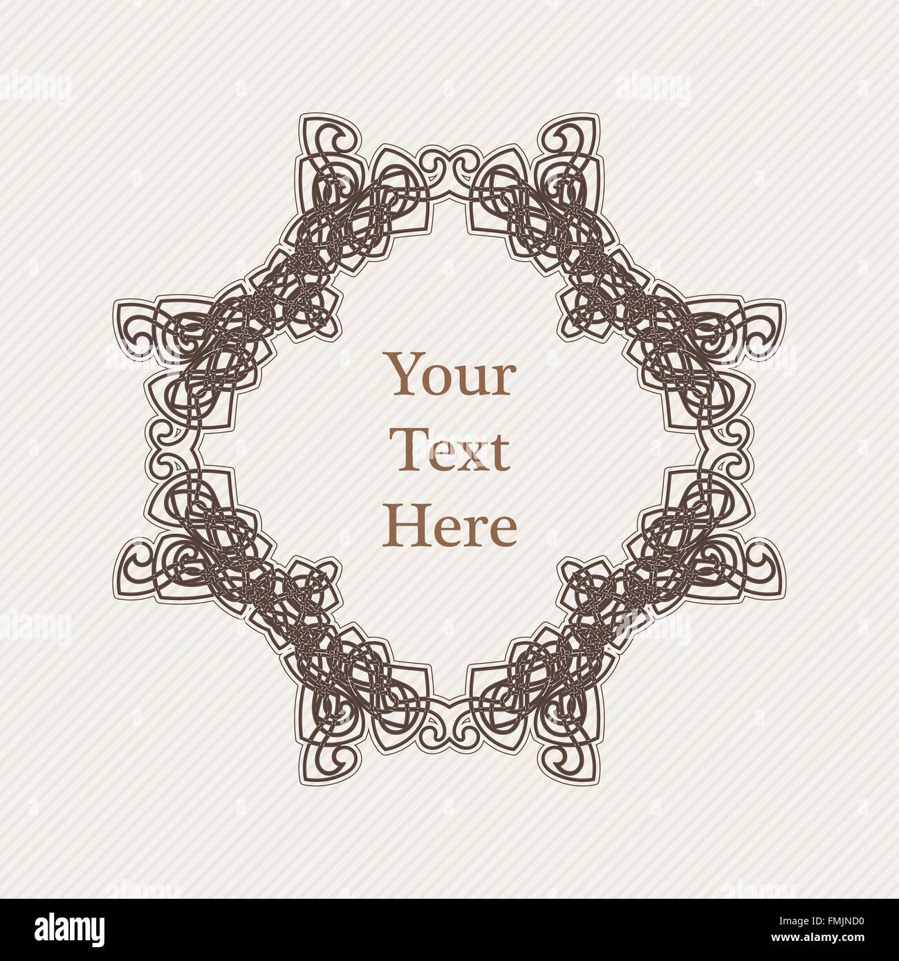 Vector ornate border. Gothic lace tattoo. Celtic weave with sharp ...