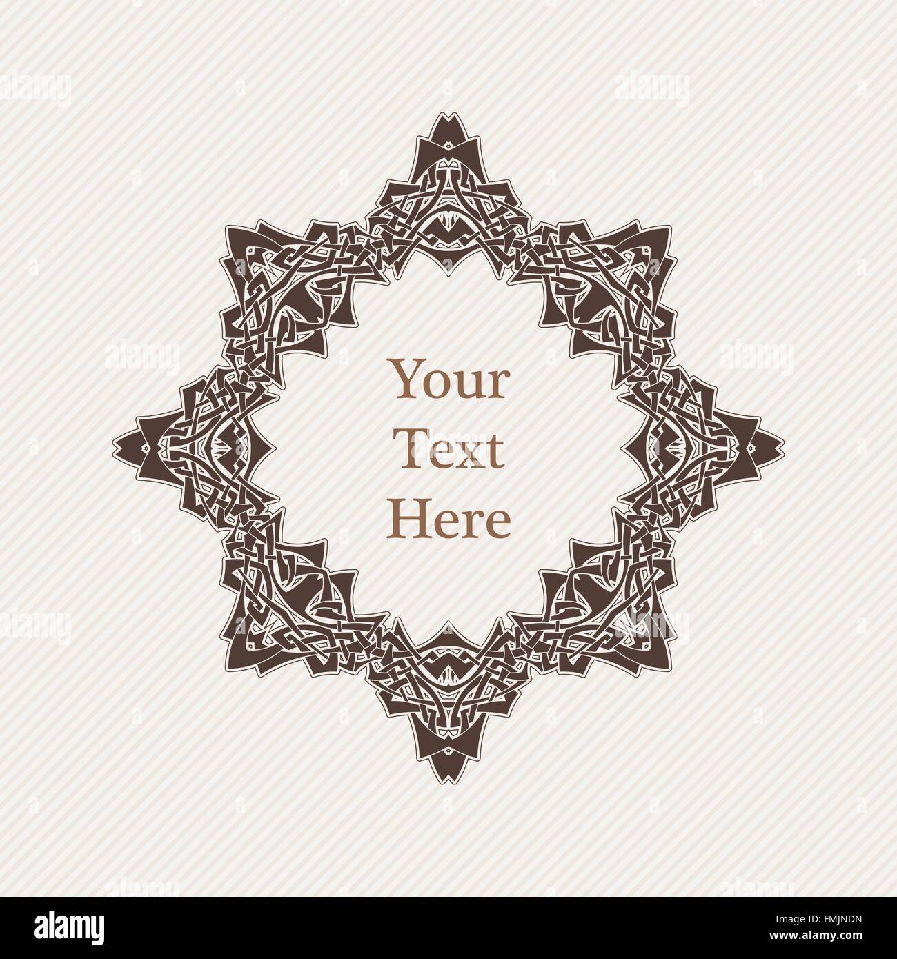 Vector ornate border. Gothic lace tattoo. Celtic weave with sharp ...
