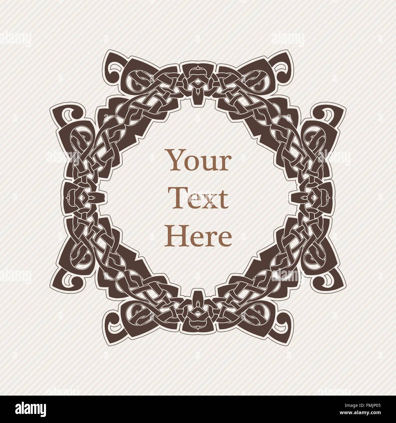 Vector ornate border. Gothic lace tattoo. Celtic weave with sharp ...