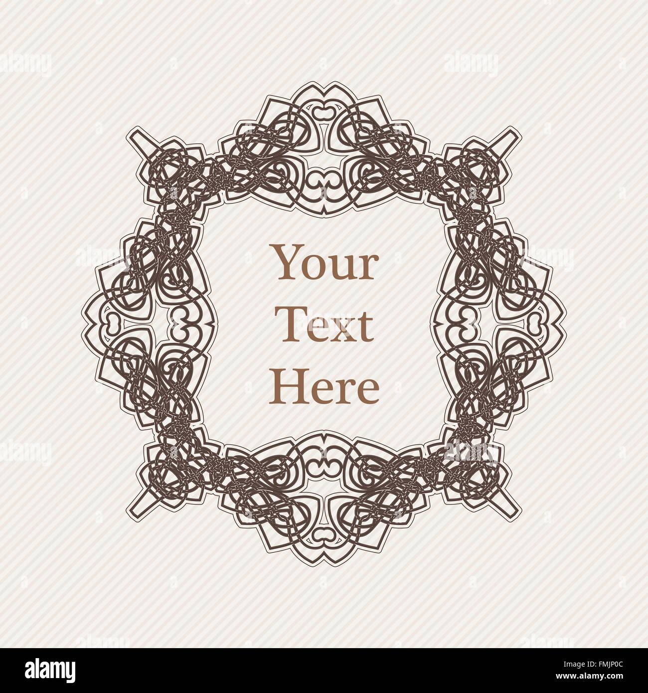 Vector ornate border. Gothic lace tattoo. Celtic weave with sharp ...