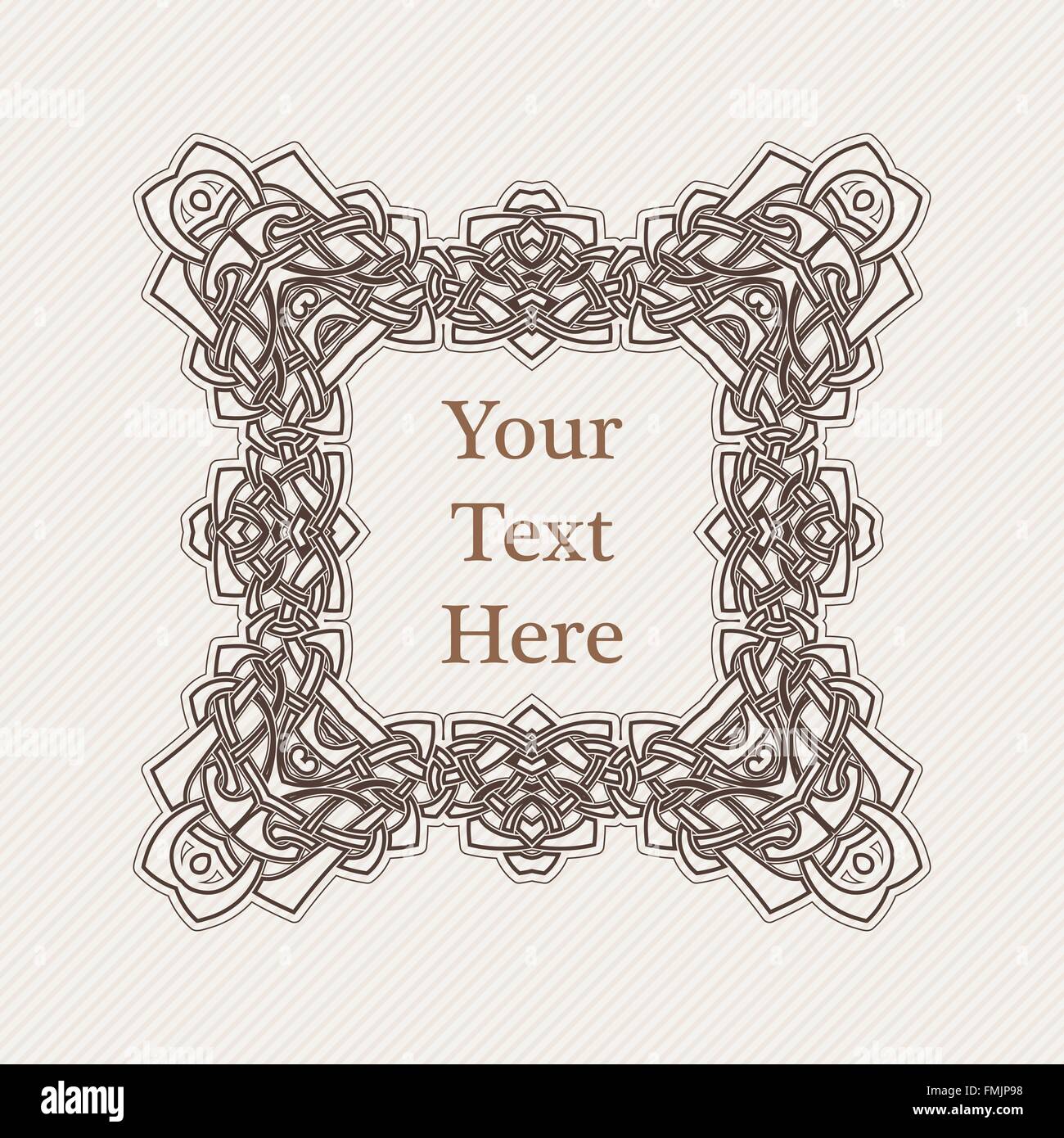 Vector ornate border. Gothic lace tattoo. Celtic weave with sharp ...