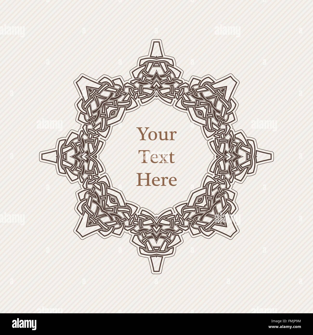 Vector ornate border. Gothic lace tattoo. Celtic weave with sharp ...