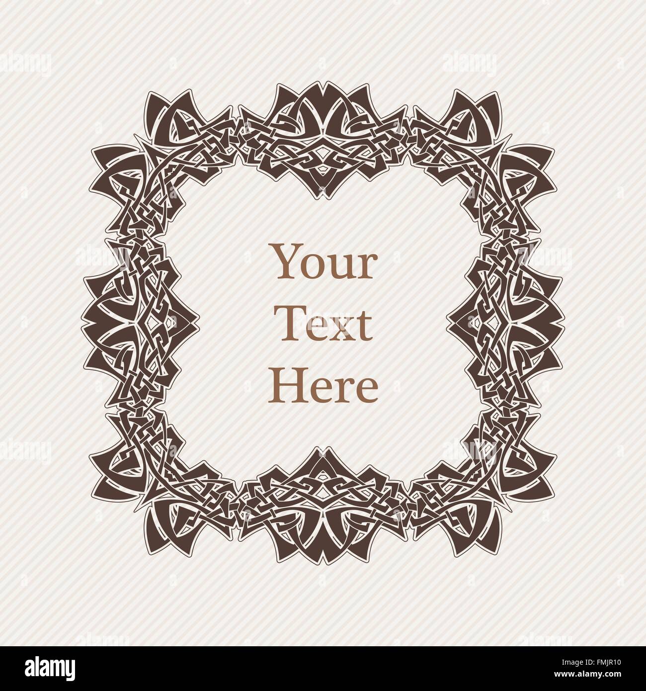 Vector ornate border. Gothic lace tattoo. Celtic weave with sharp ...