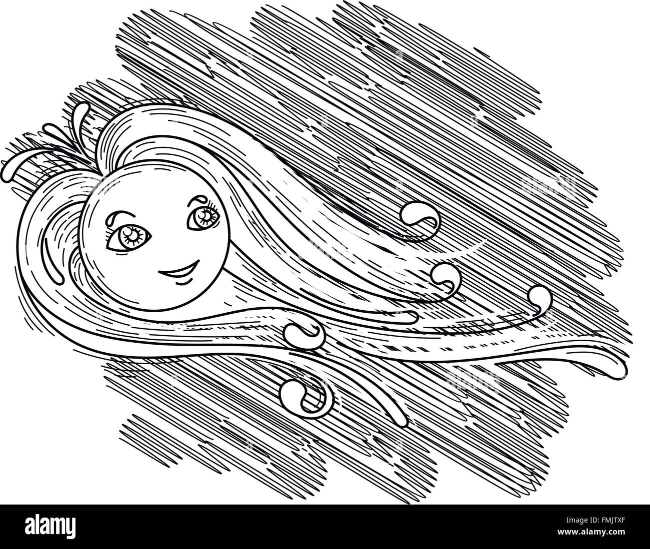 Fantastic vector illustration with the solar wind Stock Vector Image ...