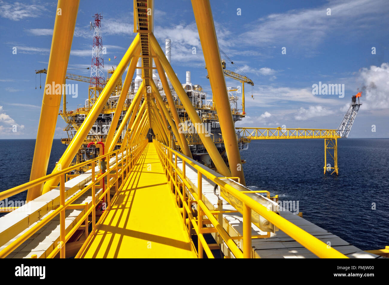 Offshore construction platform for production oil and gas Stock Photo ...