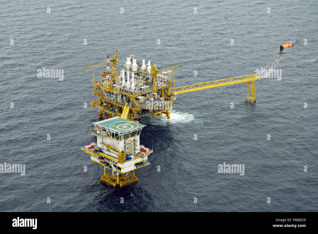 Offshore construction platform for production oil and gas Stock Photo ...
