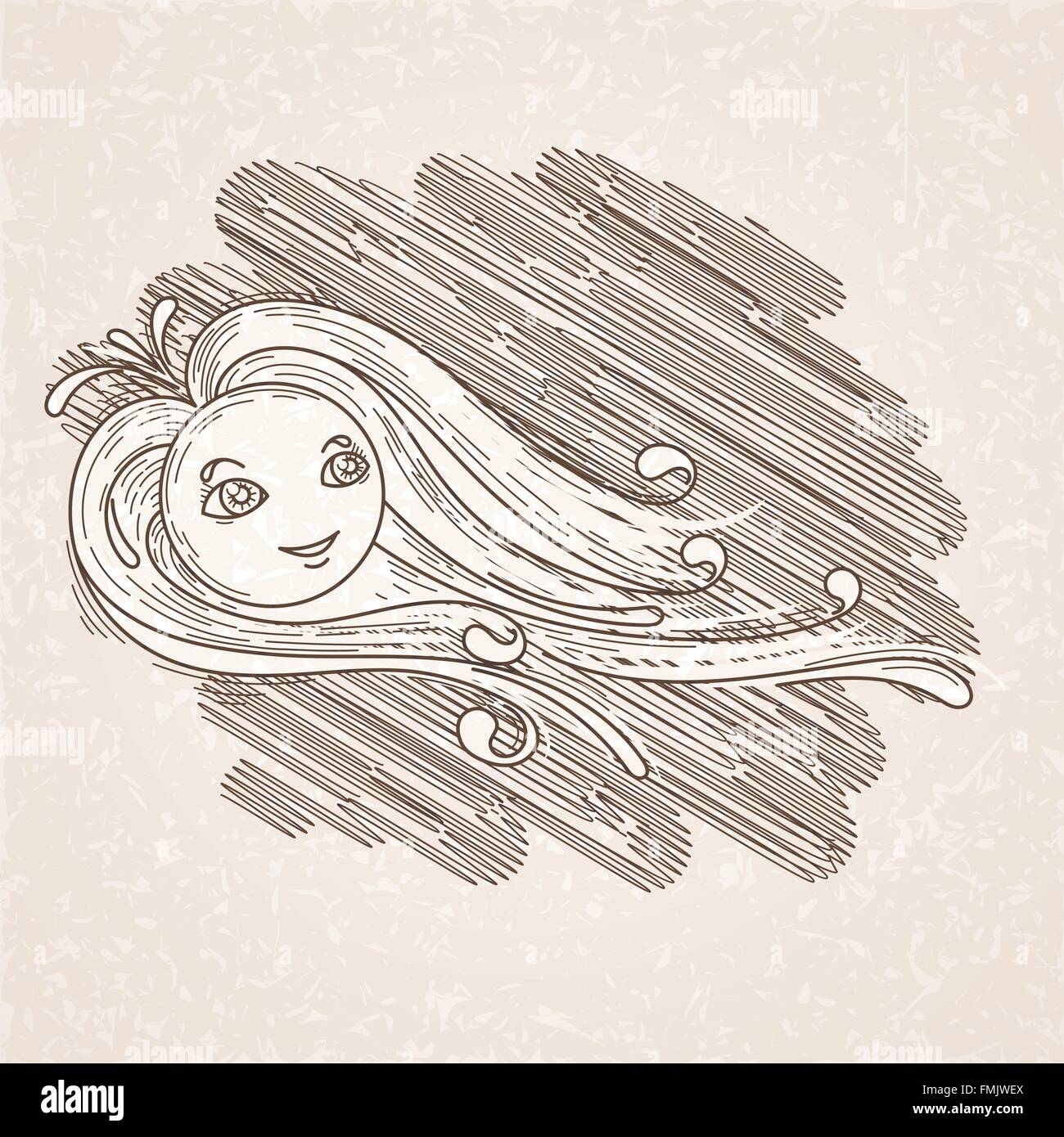 Fantastic vector illustration with the solar wind Stock Vector Image ...