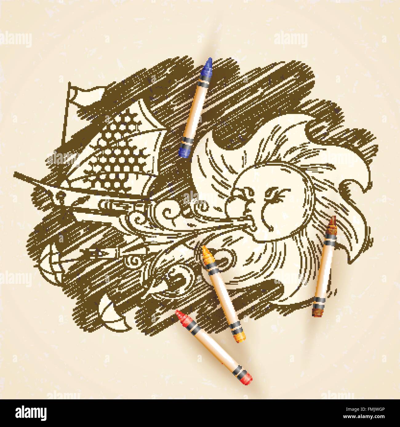 Fantastic vector illustration with the solar wind Stock Vector Image ...