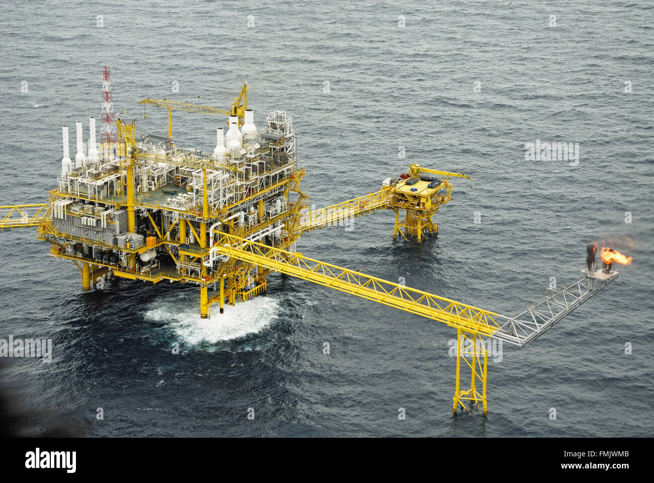 Offshore construction platform for production oil and gas Stock Photo ...