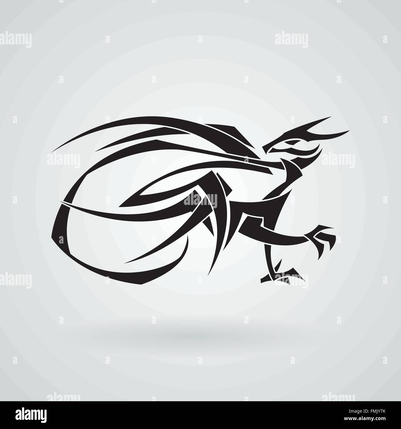 The stylized image of a dragon. Vector. Tattoo Stock Vector Image & Art ...