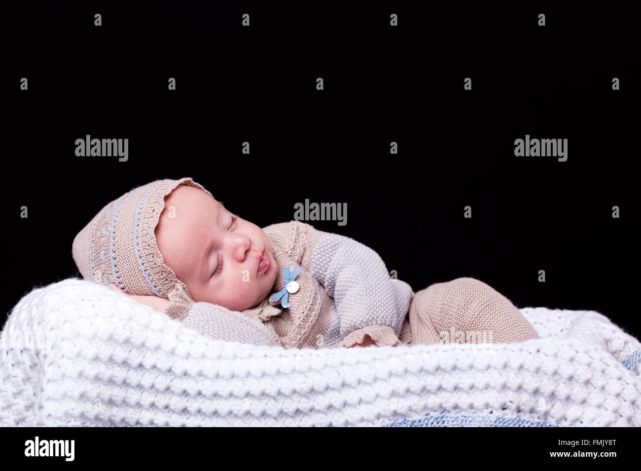 Newborn baby boy sleeping Stock Photo - Alamy