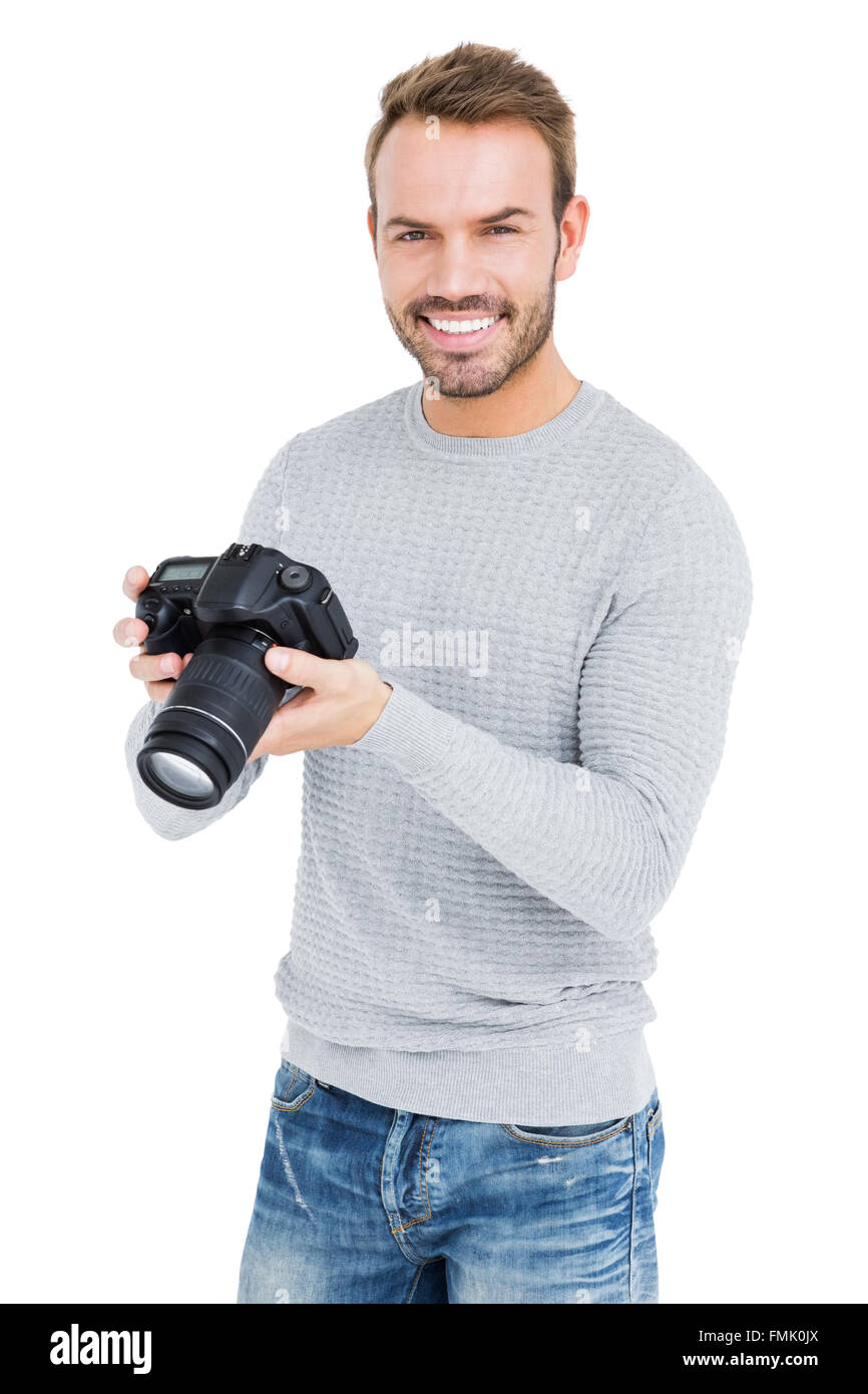 Young man using camera Stock Photo - Alamy