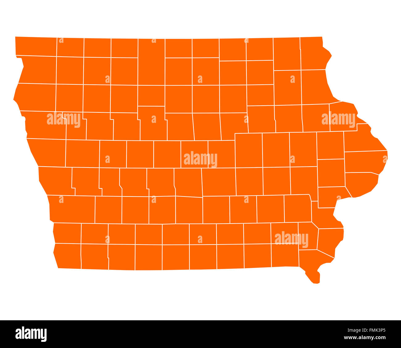 Iowa county map hi-res stock photography and images - Alamy