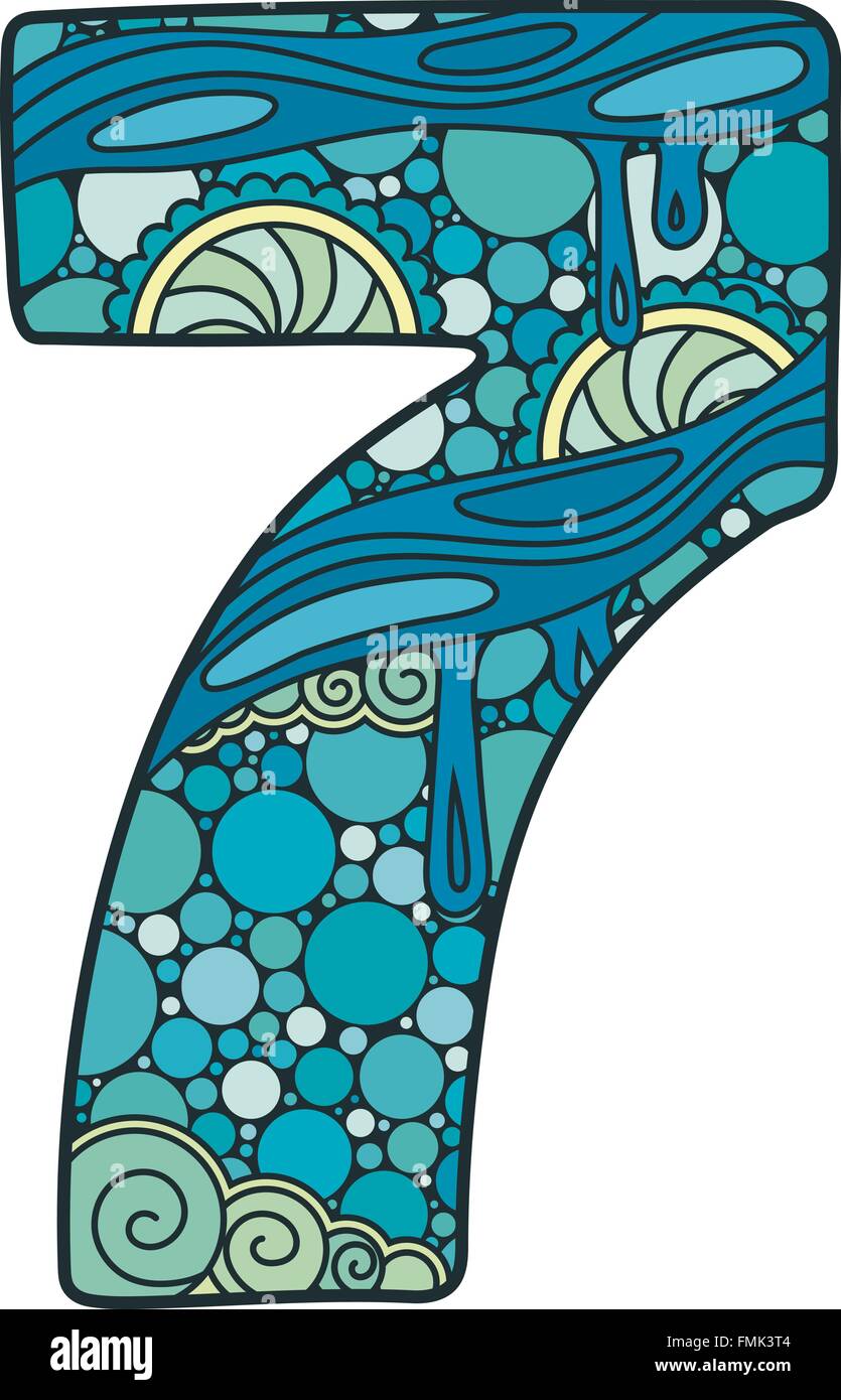 Zentangle number. Vector decorative number Stock Vector Image & Art - Alamy
