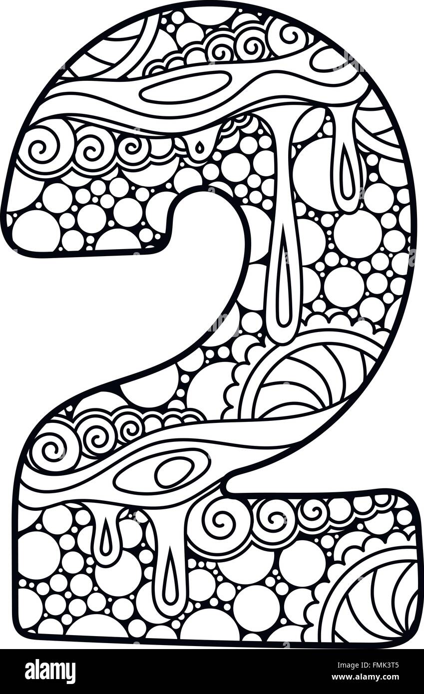 Zentangle number. Vector decorative number Stock Vector Image & Art - Alamy
