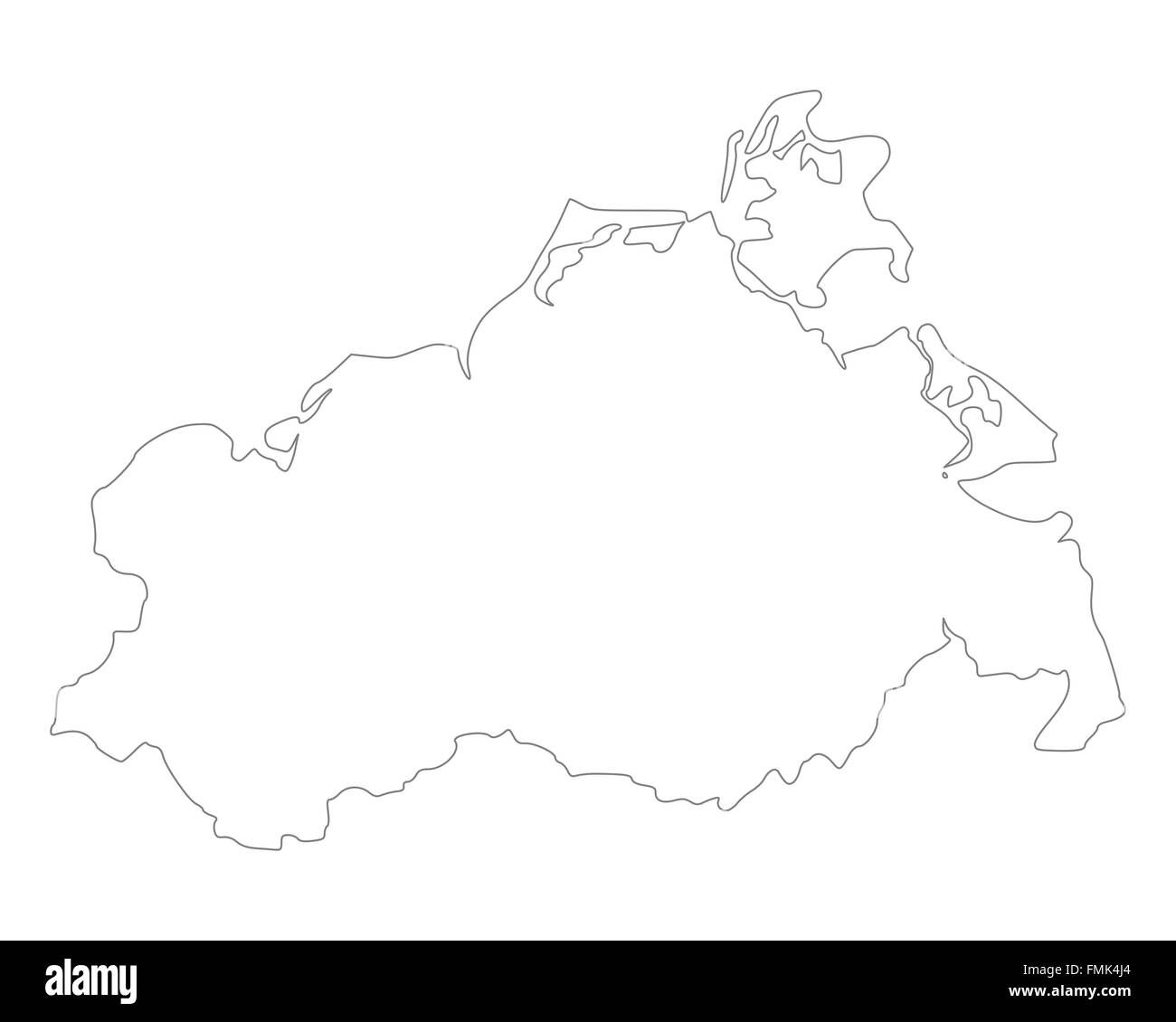 Map of Mecklenburg-Vorpommern Stock Photo - Alamy