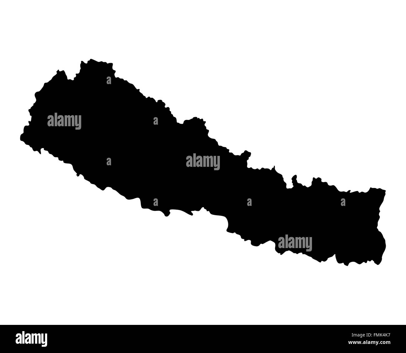 Map of Nepal Stock Photo - Alamy
