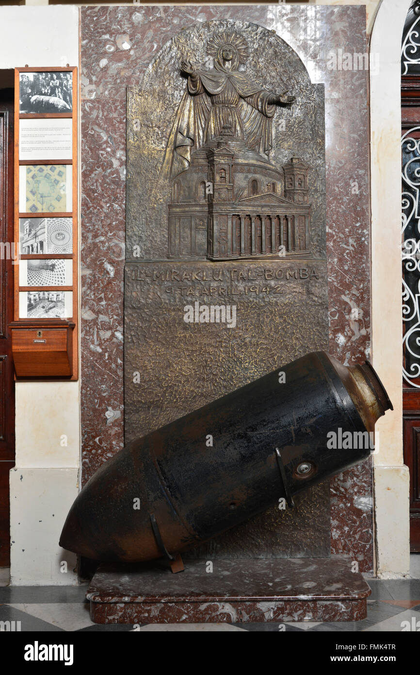 Replica of World War II bomb in the Parish Church of Santa Maria in ...