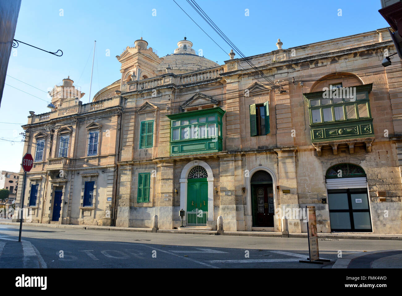 Street view in Mosta, Malta Stock Photo - Alamy