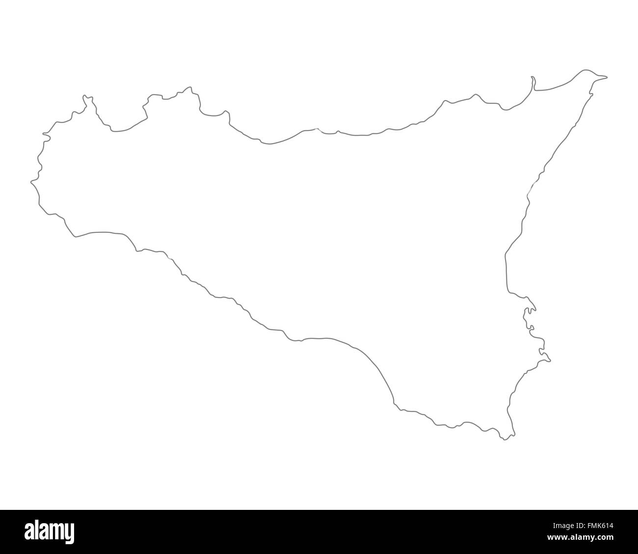 Map of Sicily Stock Photo - Alamy