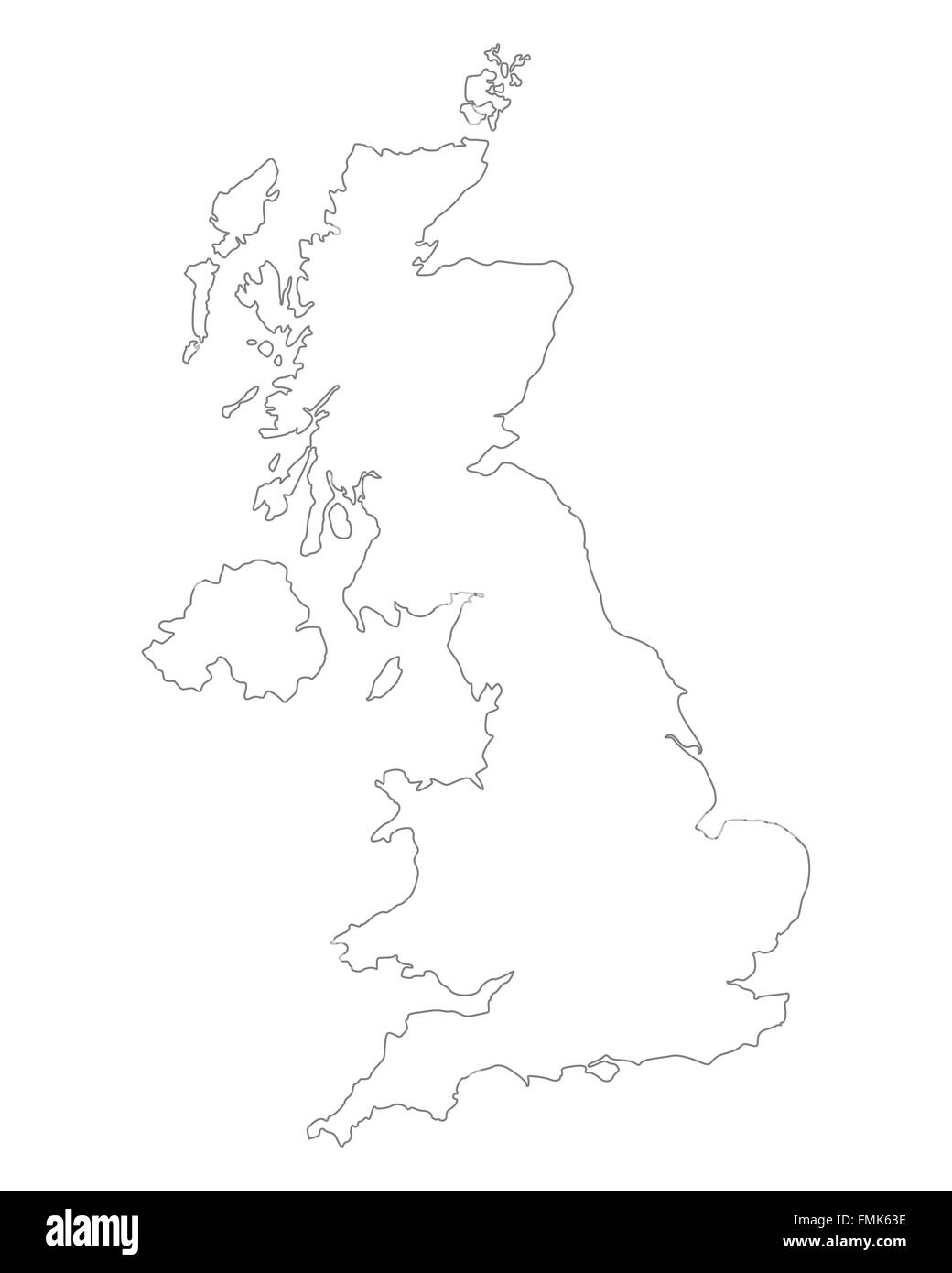 Great Britain Map Black and White Stock Photos & Images - Alamy