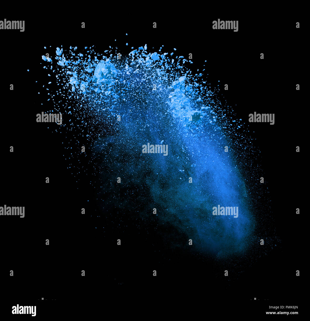 Explosion of blue powder on black background Stock Photo - Alamy