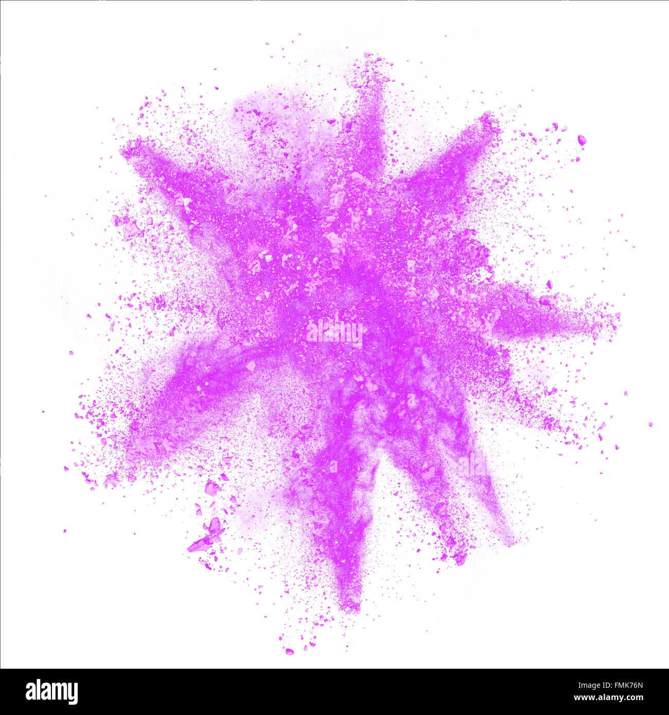 Explosion of purple powder on white background Stock Photo - Alamy