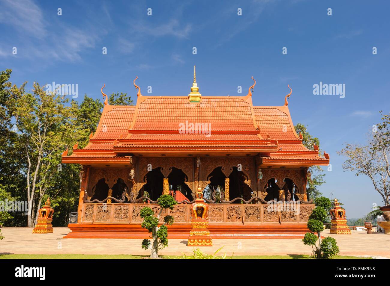 Beautiful temple is teak wood sanctuary in Chanthaburi, Thailand Stock ...