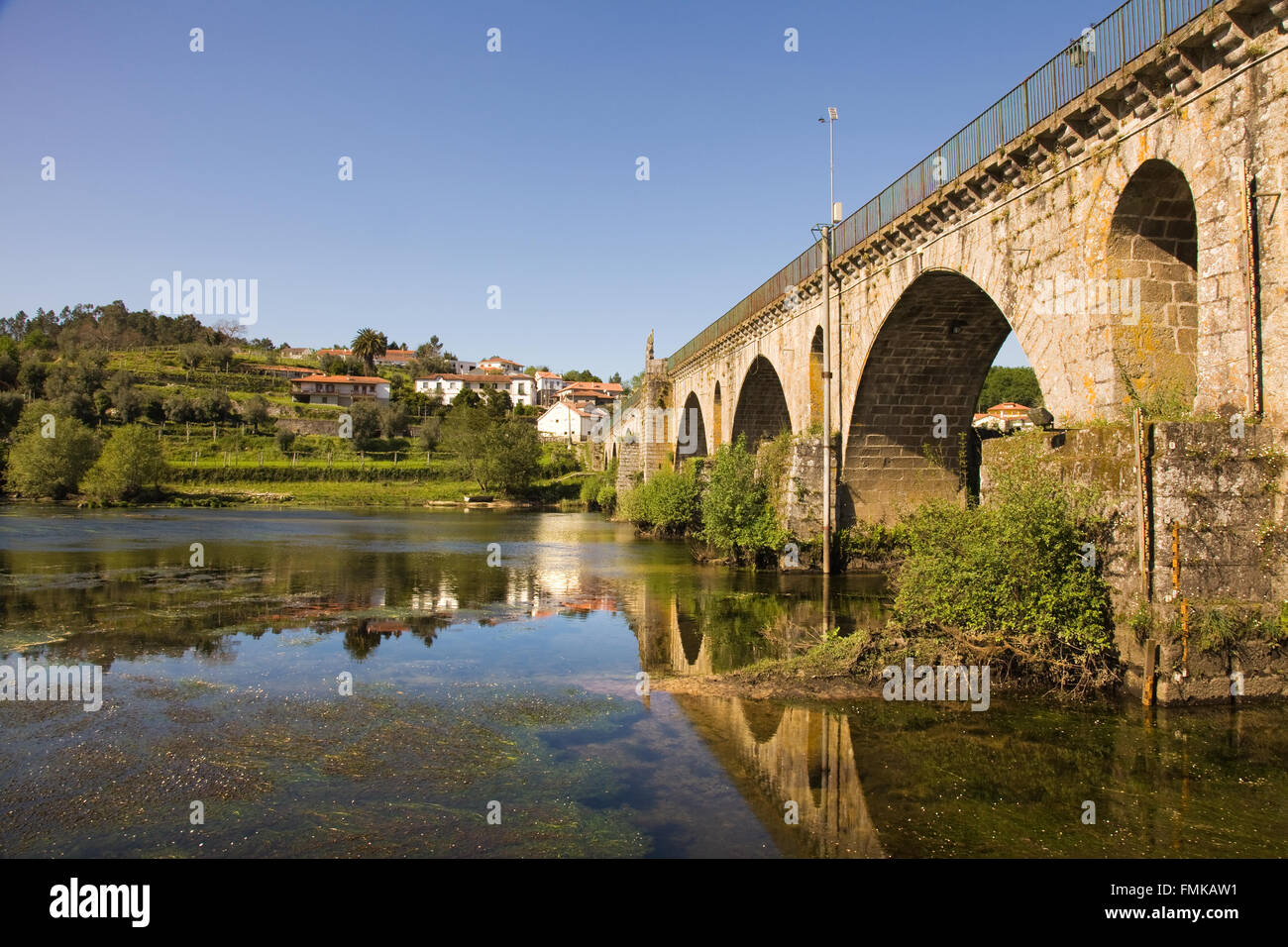 Bridge of Ponte da Barca, ancient portuguese village, on Minho river ...
