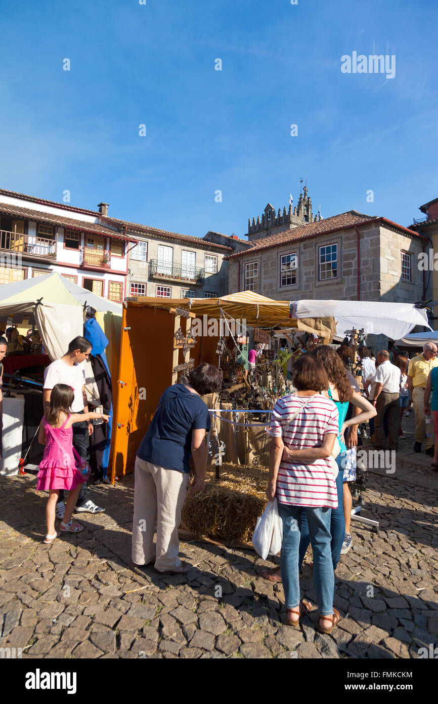 GUIMARAES, PORTUGAL - SEPTEMBER 15: Medieval fairs at FEIRA AFONSINA ...