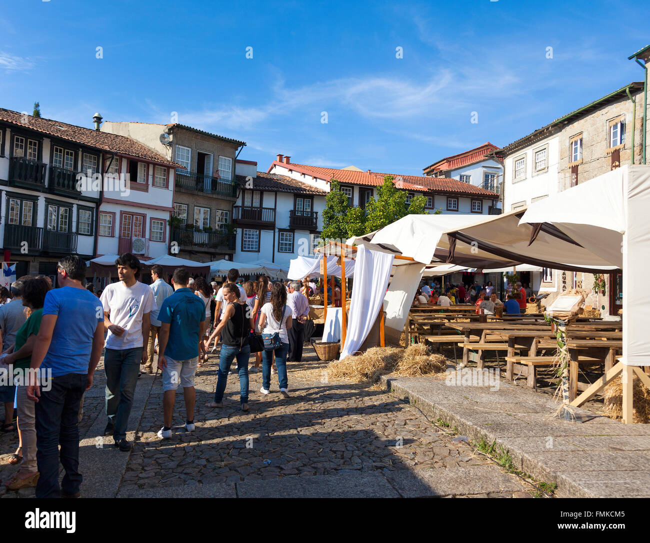 GUIMARAES, PORTUGAL - SEPTEMBER 15: Medieval fairs at FEIRA AFONSINA ...