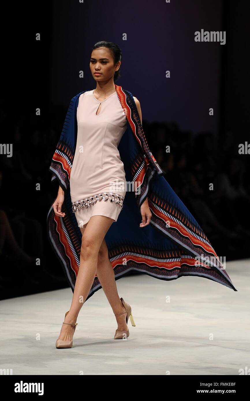 Jakarta, Indonesia. 12th Mar, 2016. A model showcases designs by ...