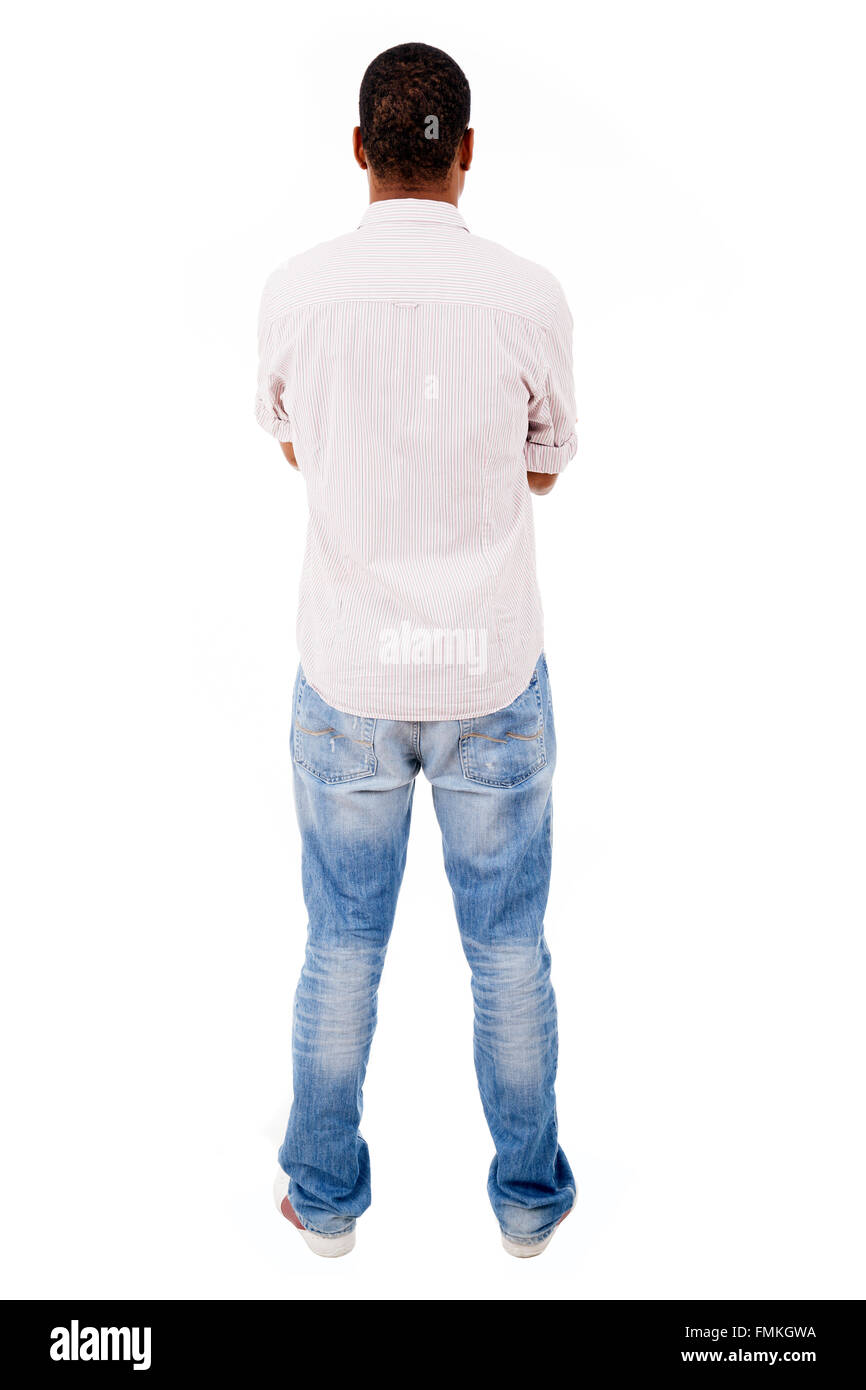Young man from back, isolated on white Stock Photo - Alamy